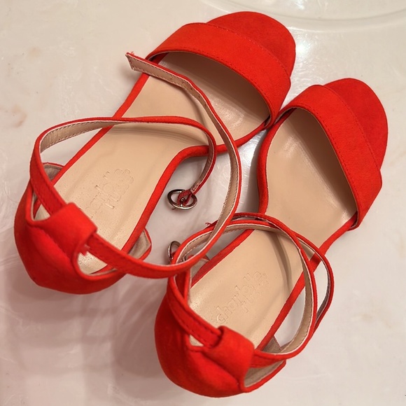 Charlotte Russe | Shoes | Charlotte Russe Strappy Bright Red Heels ...